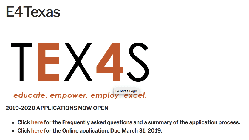 Ruby’s Rainbow | The E4Texas Application Window Is NOW OPEN!!