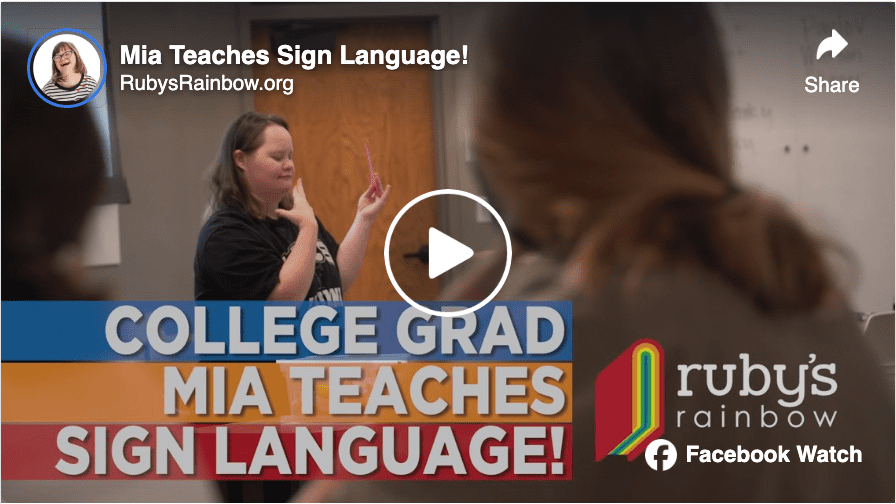 Mia Teaches ASL to College Students at UCCS - Ruby’s Rainbow